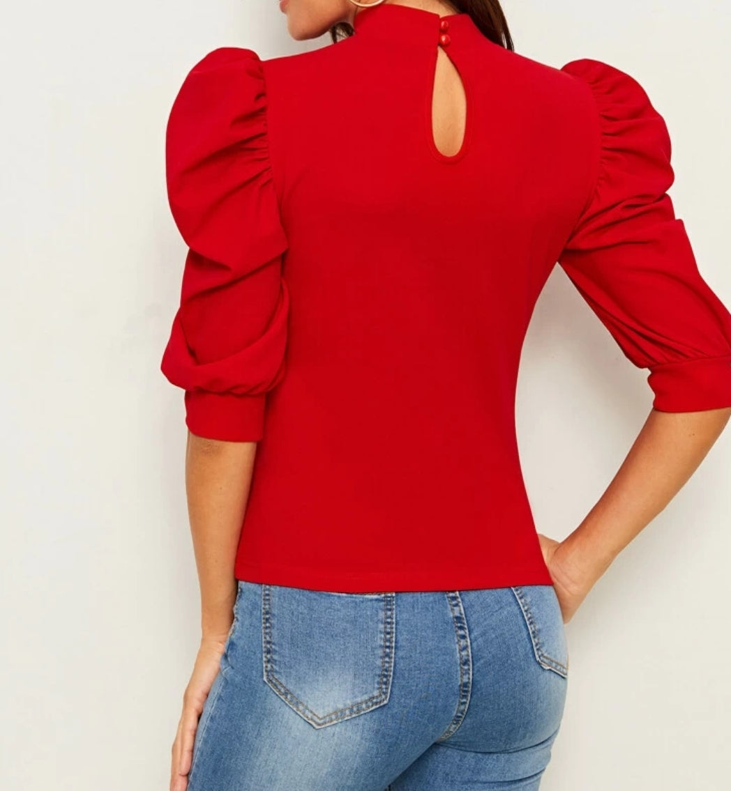 Code: Millania | Red Puff Shoulder – Erika's Dress Code